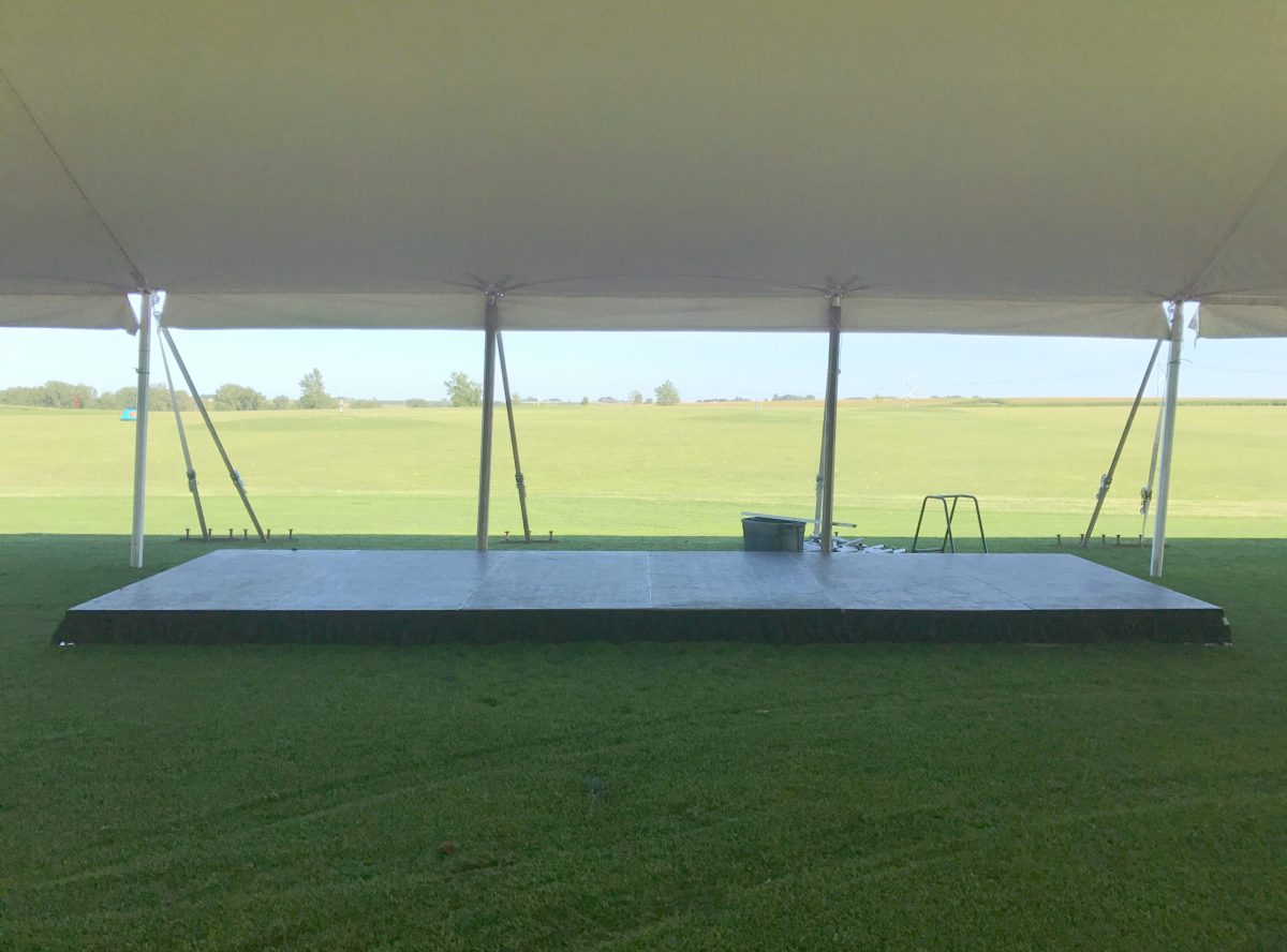 Rent 16′ x 16′ Temporary Stage | 256 ft² | Railings & Stairs Available